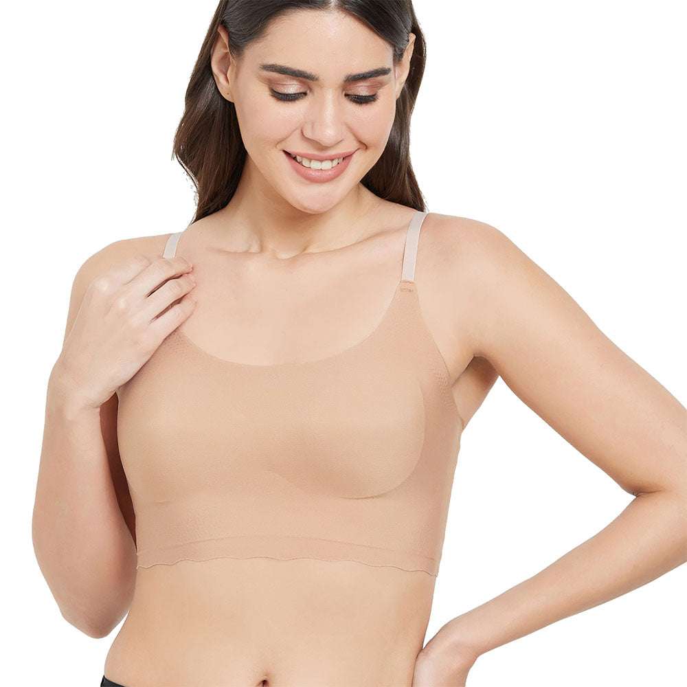 Buy Gococi Padded Non Wired Full Coverage Seamless T Shirt Bra Beige