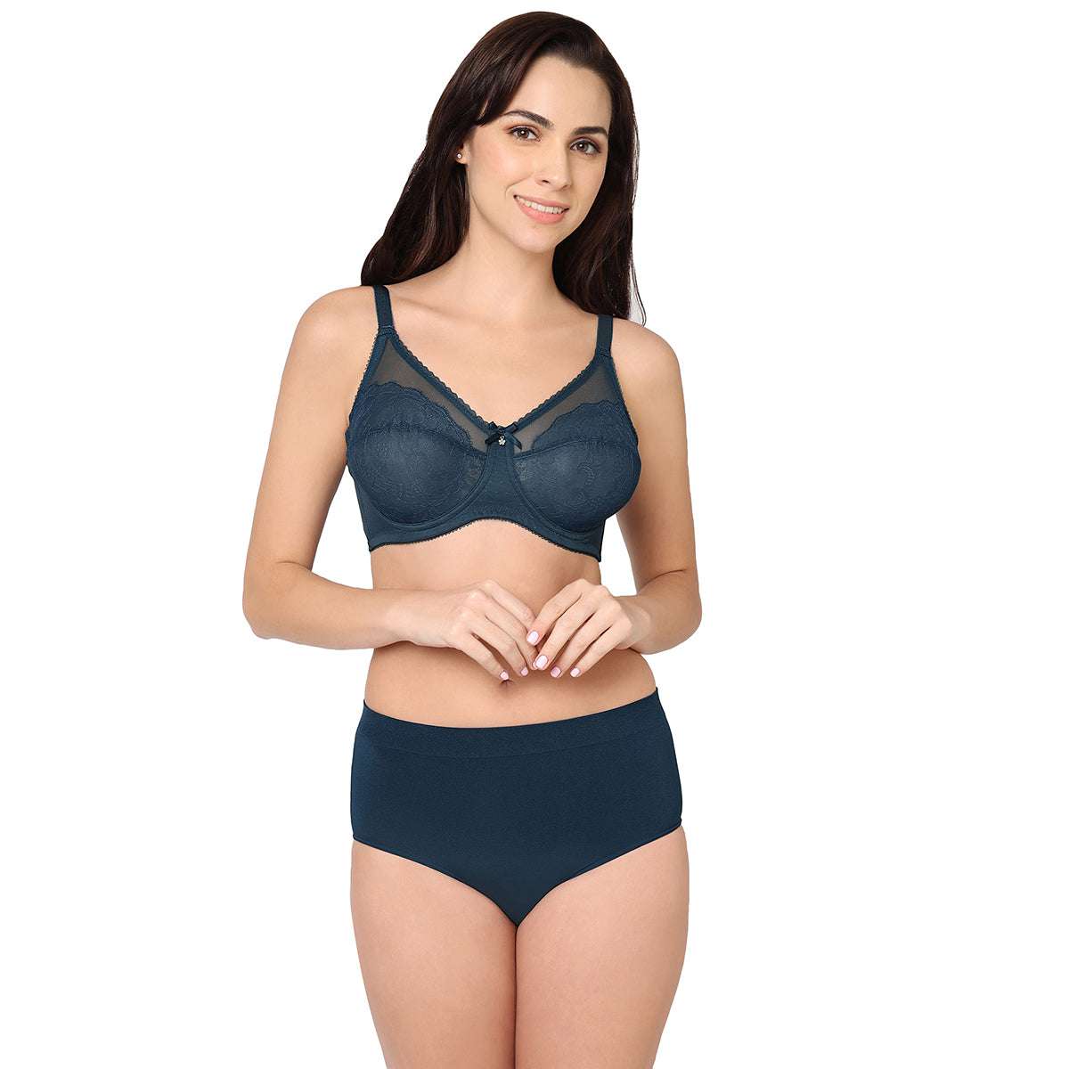 Buy Retro Chic Non-Padded Wired Full Coverage Full Cup Bra - Blue Online | Wacoal India